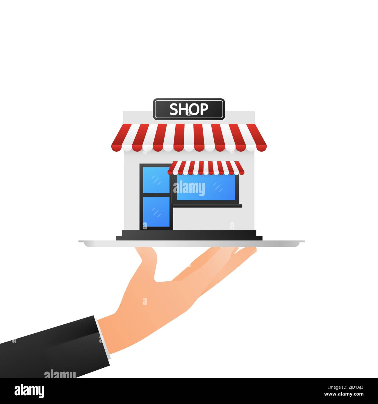 Flat shop banner with hand, great design for any purposes. Online order ...