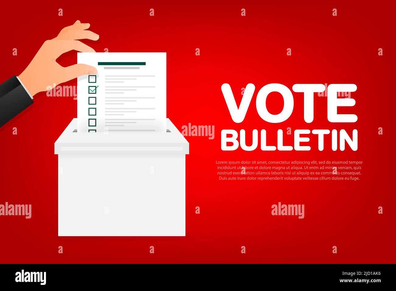 Checklist or vote bulletin in hand. Vector illustration design Stock ...