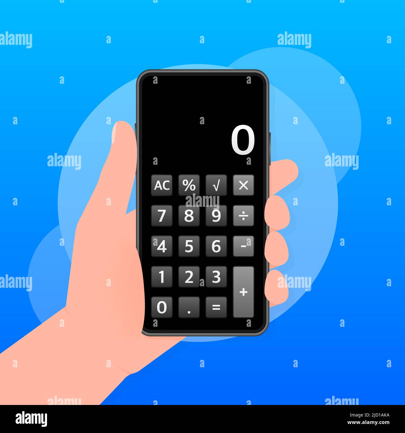 Modern cartoon illustration with calculator for web design. Financial ...