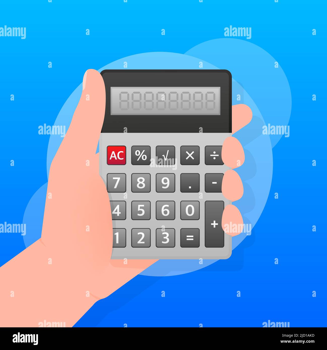 Modern cartoon illustration with calculator for web design. Financial ...
