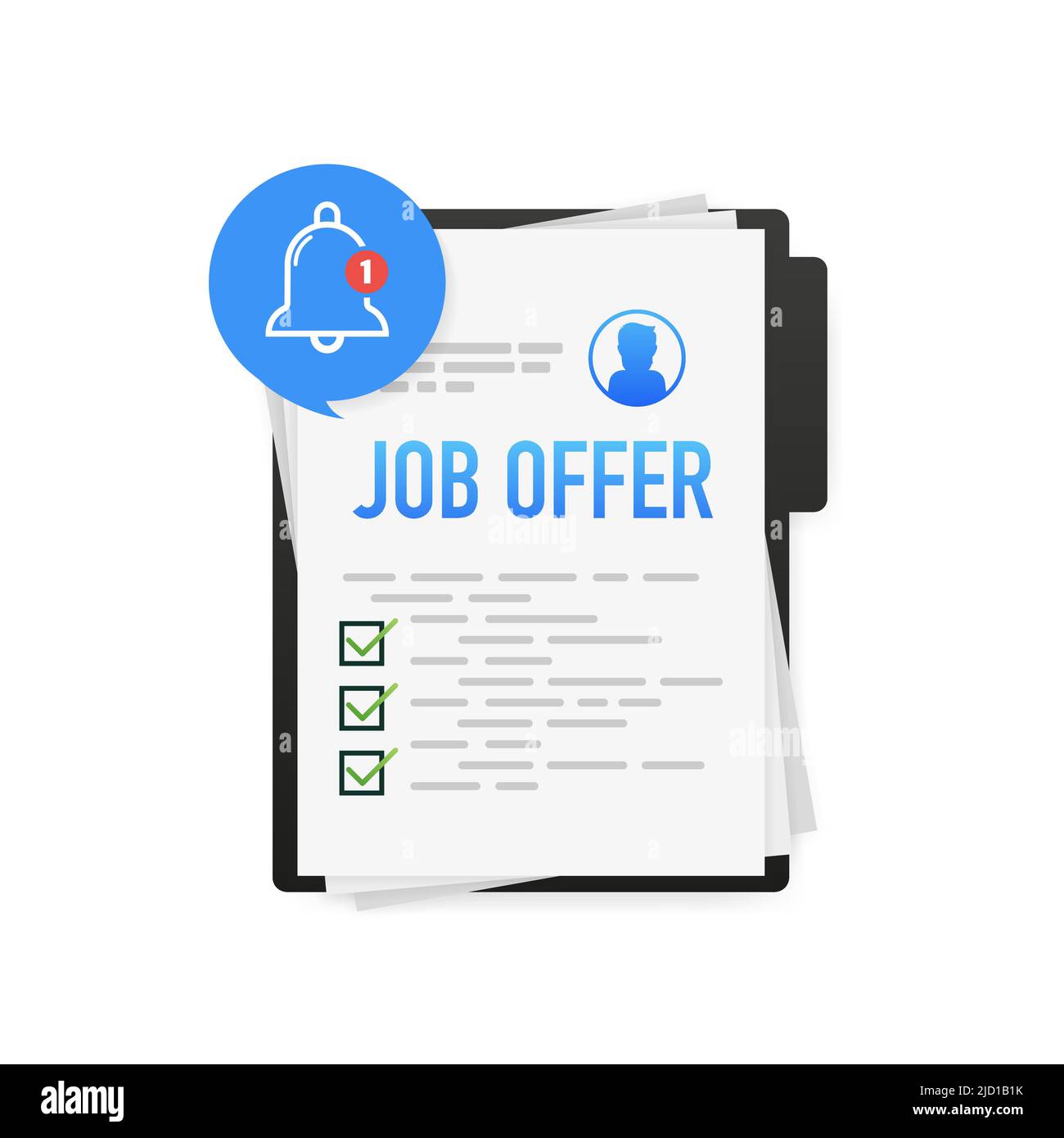 Icon for web design with job offer. Creative vector illustration. Job ...