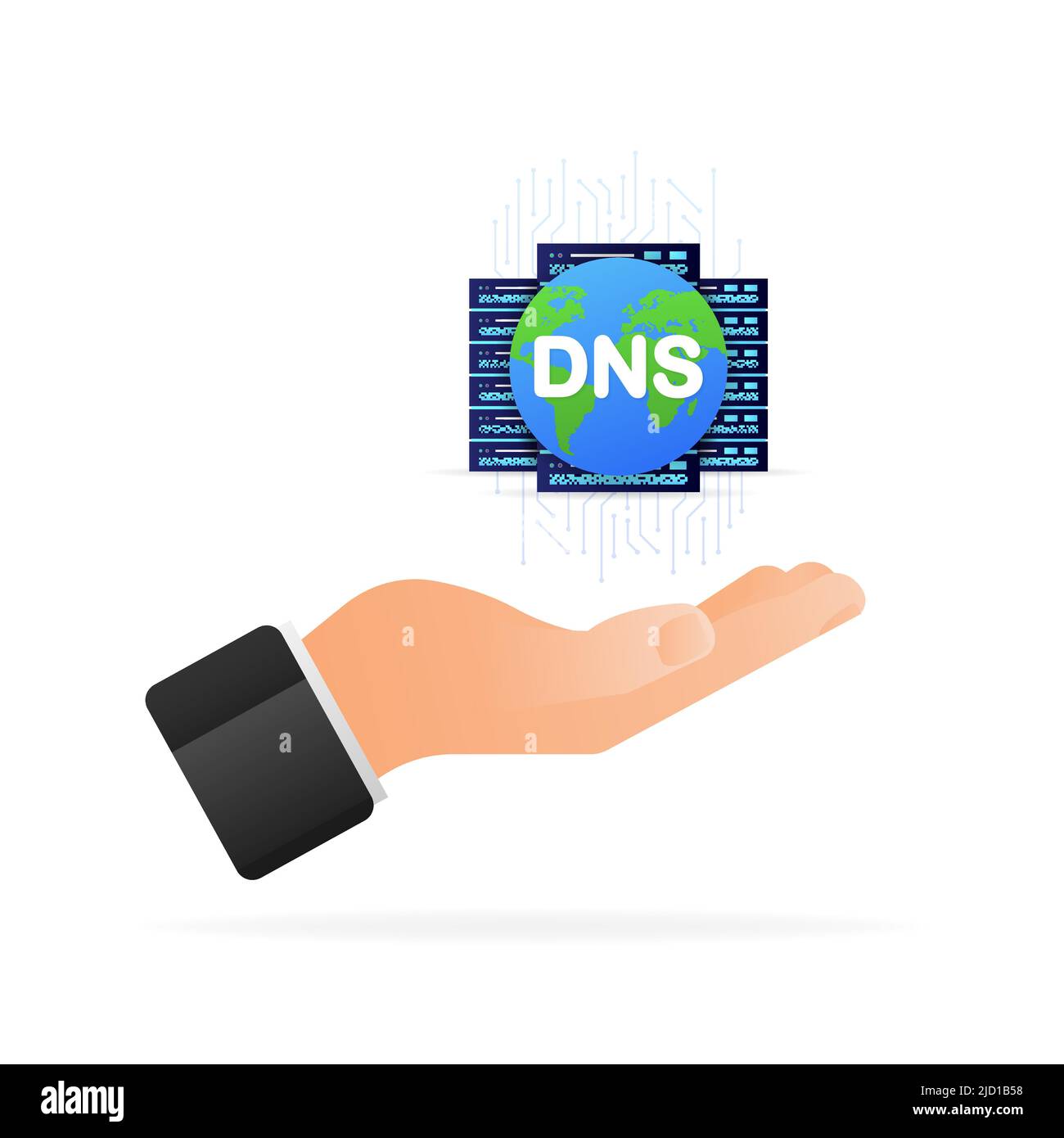 DNS icon on white background. Isolated vector illustration. Cyber ...