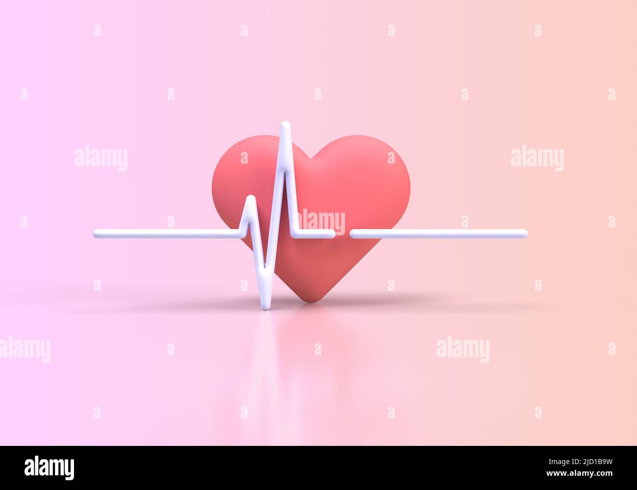 heart beat concept illustration Landing page template for background 3D ...