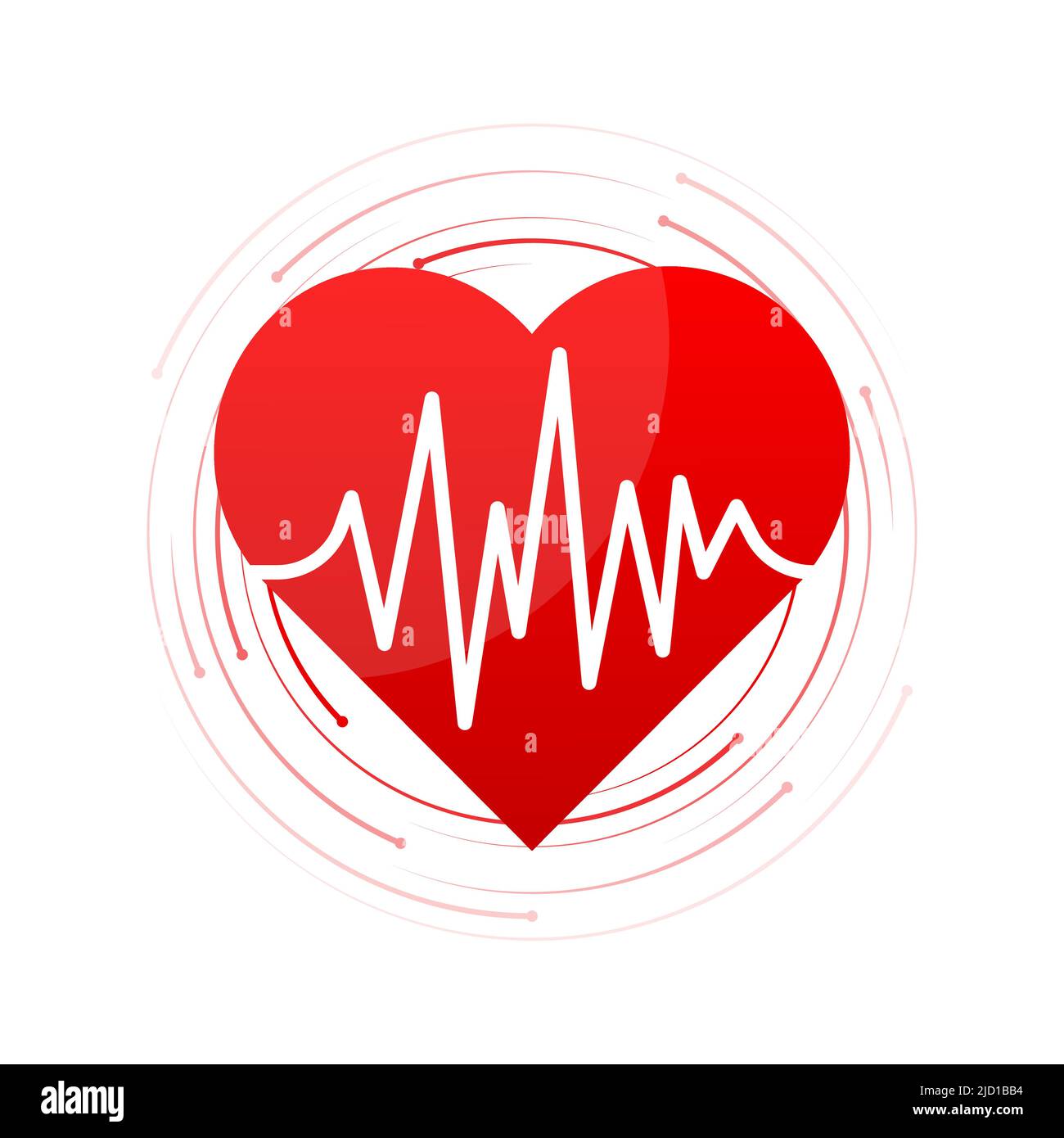 Red heart with heartbeat diagram symbol. Vector illustration Stock ...