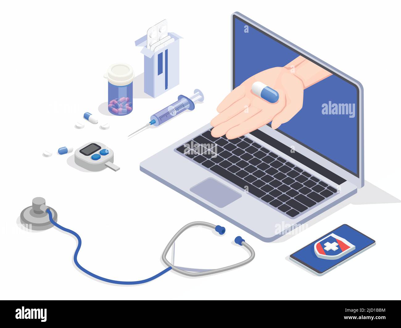 Telemedicine computer Stock Vector Images - Alamy