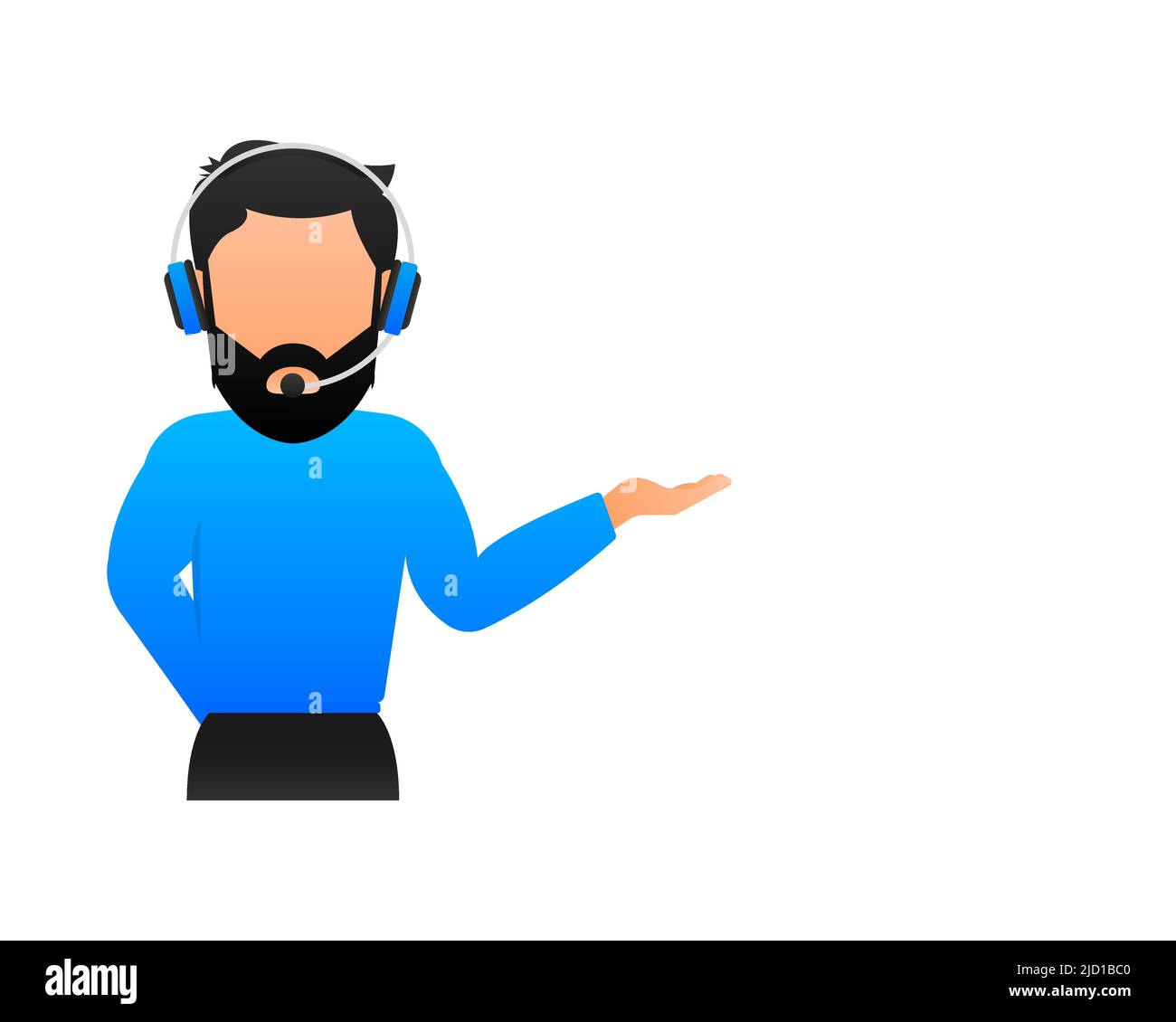 Customer help. Tech support. Cartoon vector illustration. Feedback ...