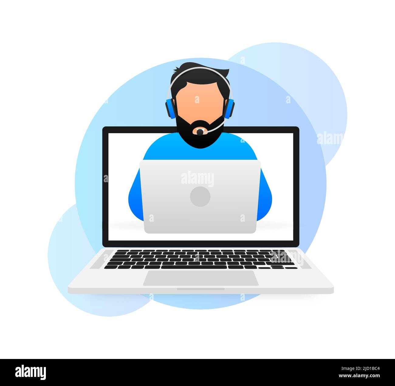 Customer help. Tech support. Cartoon vector illustration. Feedback ...