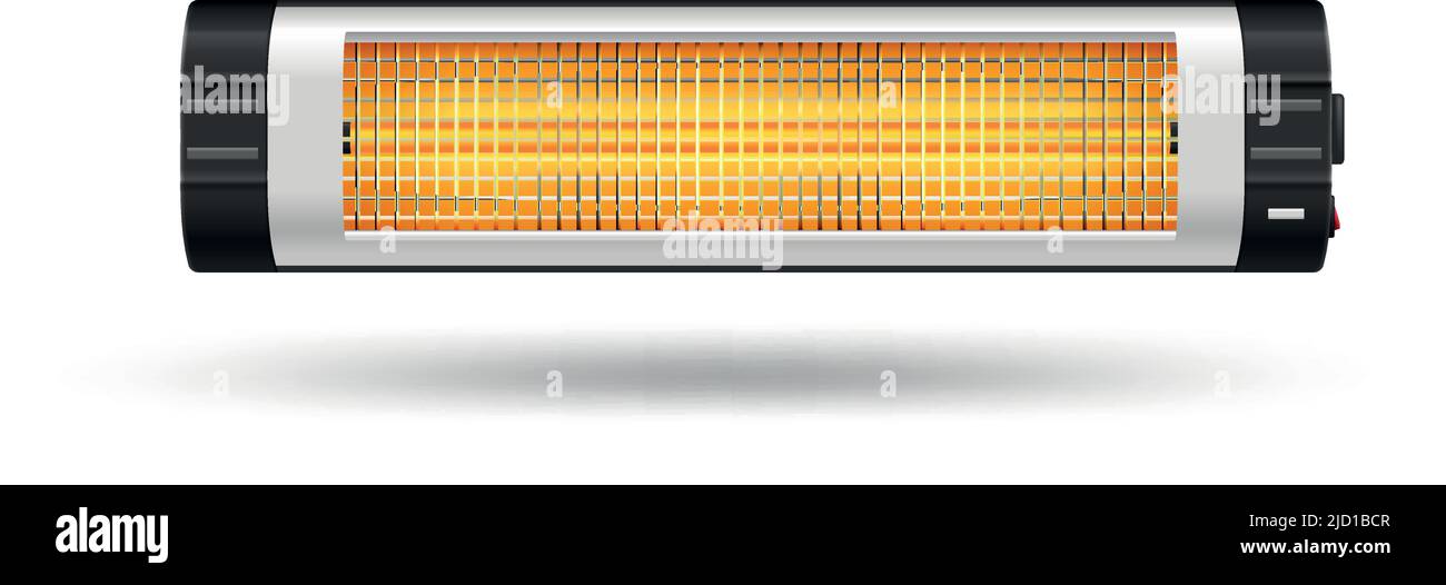 Infrared heater realistic composition with isolated image of heater ...