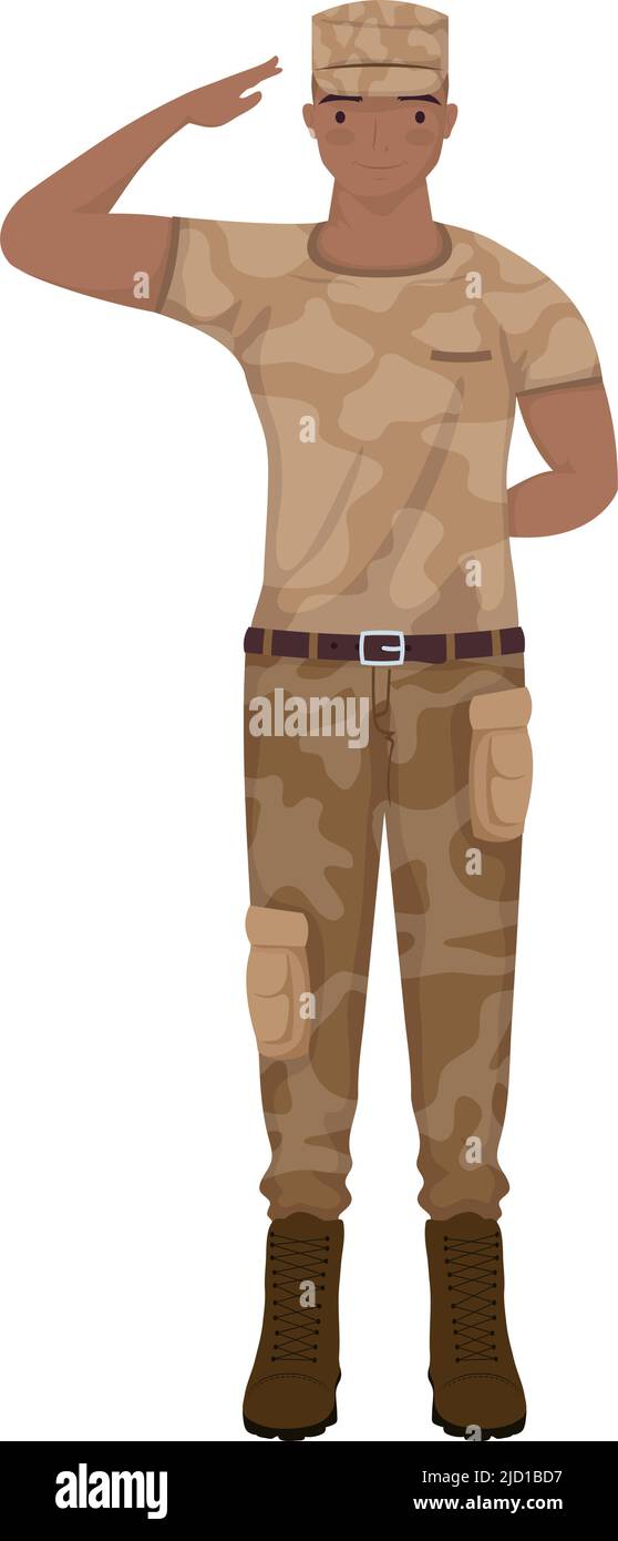 afro military soldier professional character Stock Vector Image & Art ...