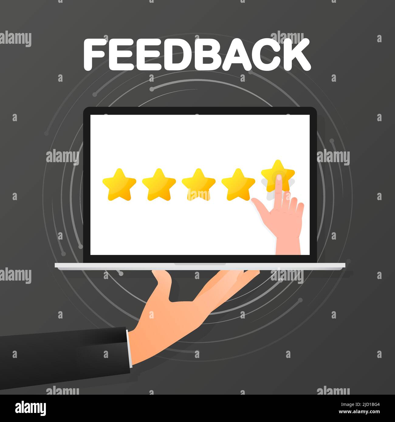 Feedback vector concept. Rank, level of satisfaction rating. Vector ...
