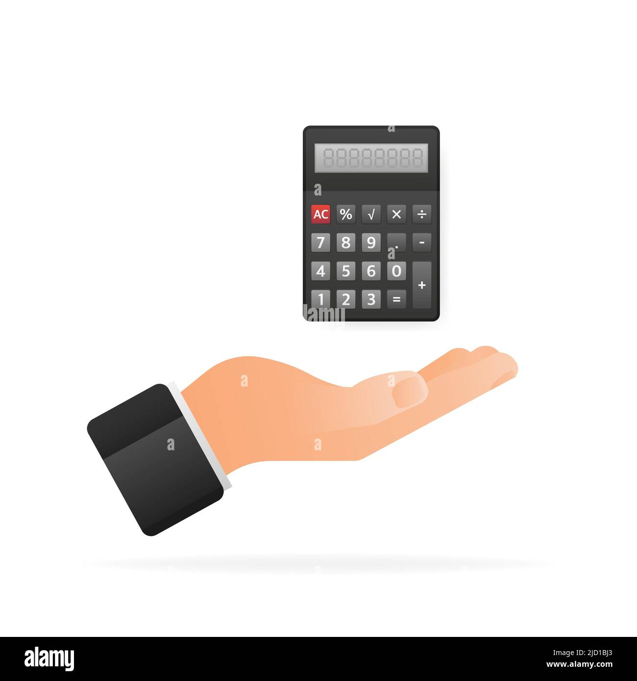 Modern cartoon illustration with calculator for web design. Financial ...