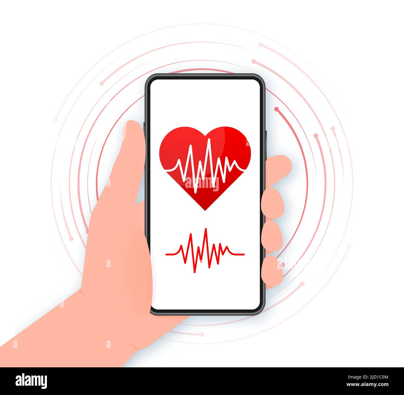 Cardio app for medical design. Banner design. Isometric vector. Web ...