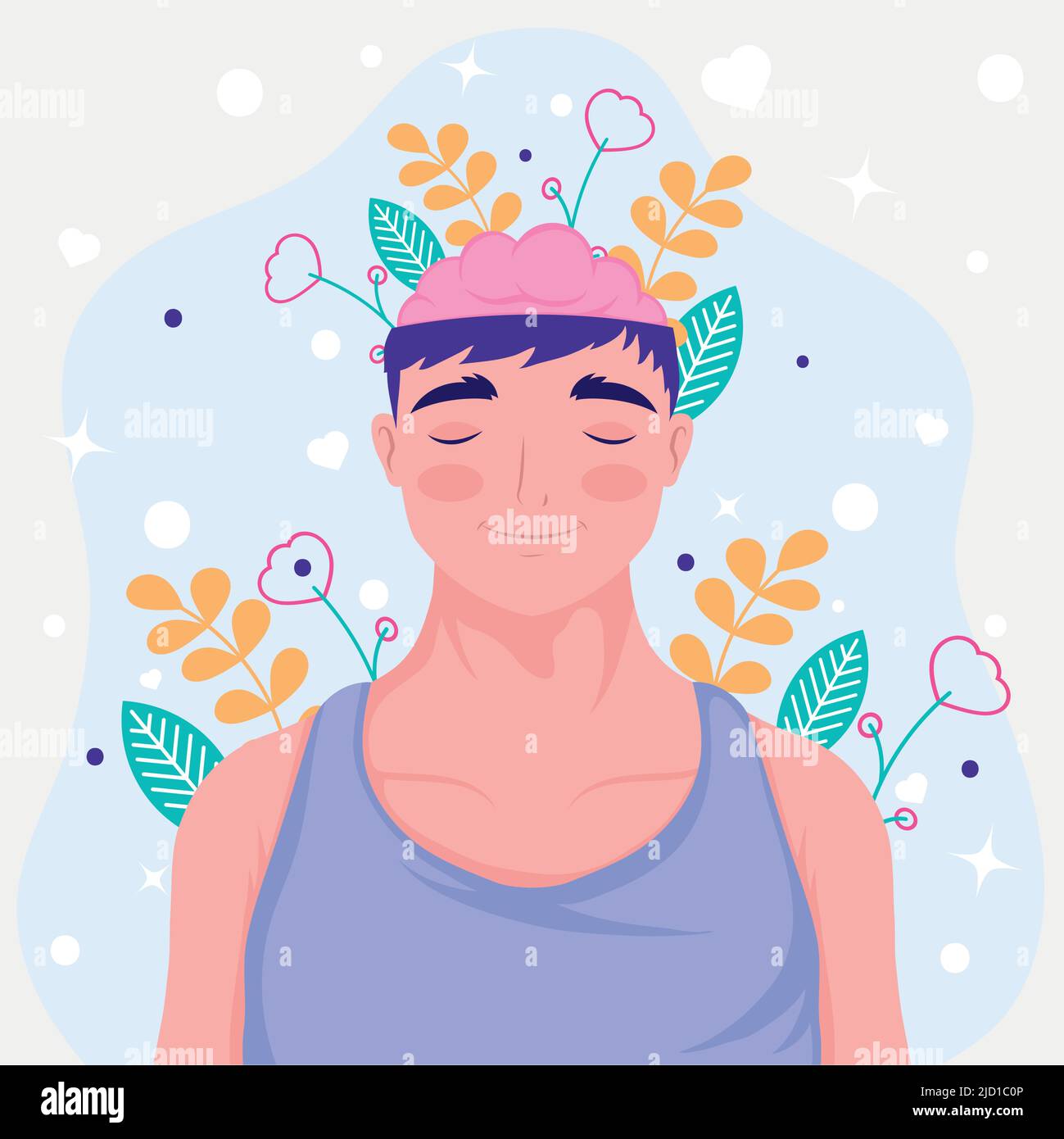 man with mental health character Stock Vector Image & Art - Alamy