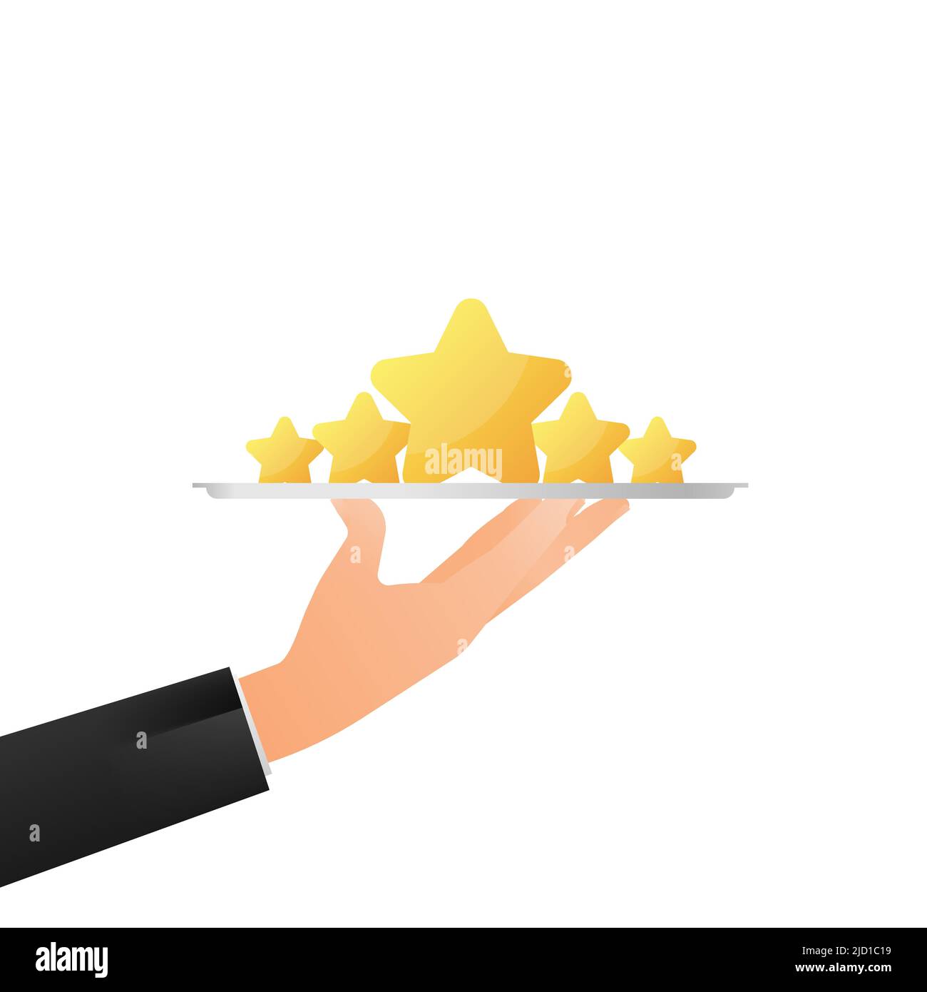 Star rating icon on hand. Vector background Stock Vector Image & Art ...