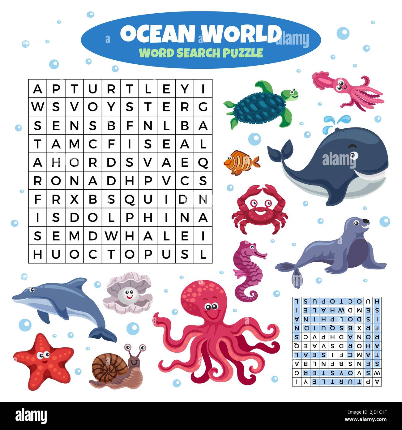 Ocean Animals Word Search Puzzle Free Printable Puzzletainment