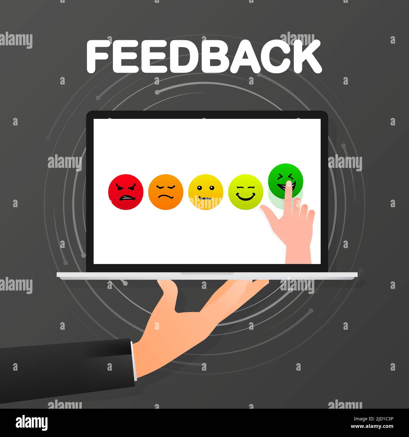 Feedback vector concept. Rank, level of satisfaction rating. Vector ...