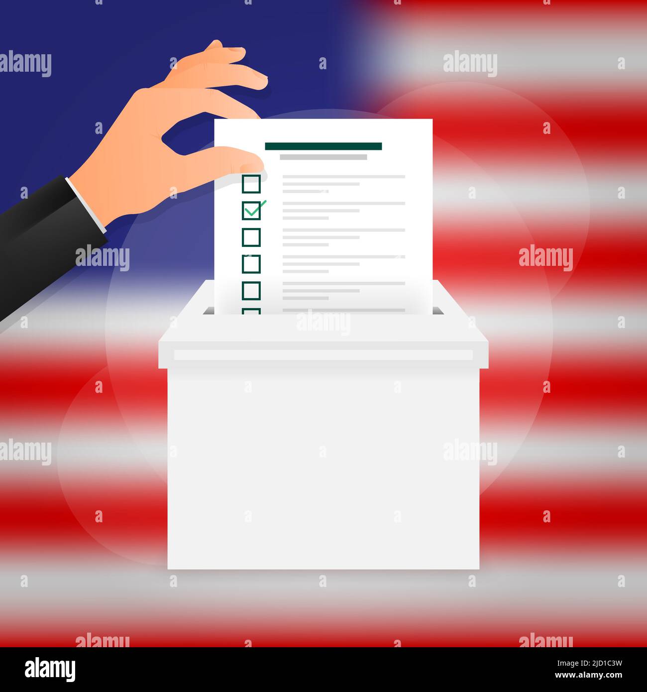 Checklist or vote bulletin in hand. Vector illustration design Stock ...