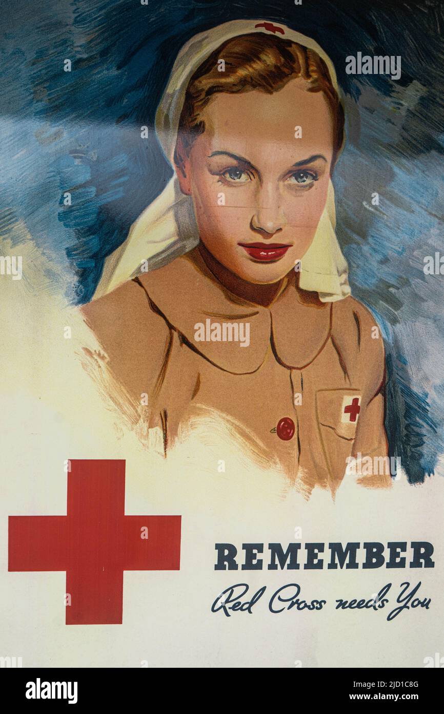 16 June 2022: Australian Red Cross nurse poster during World War I ...