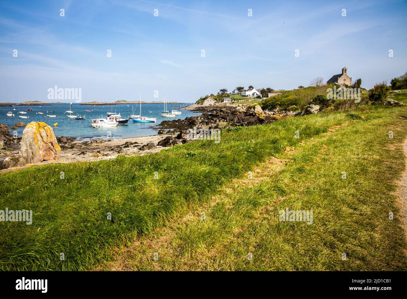 Chausey island coast and cliffs landscape in Brittany, France Stock ...