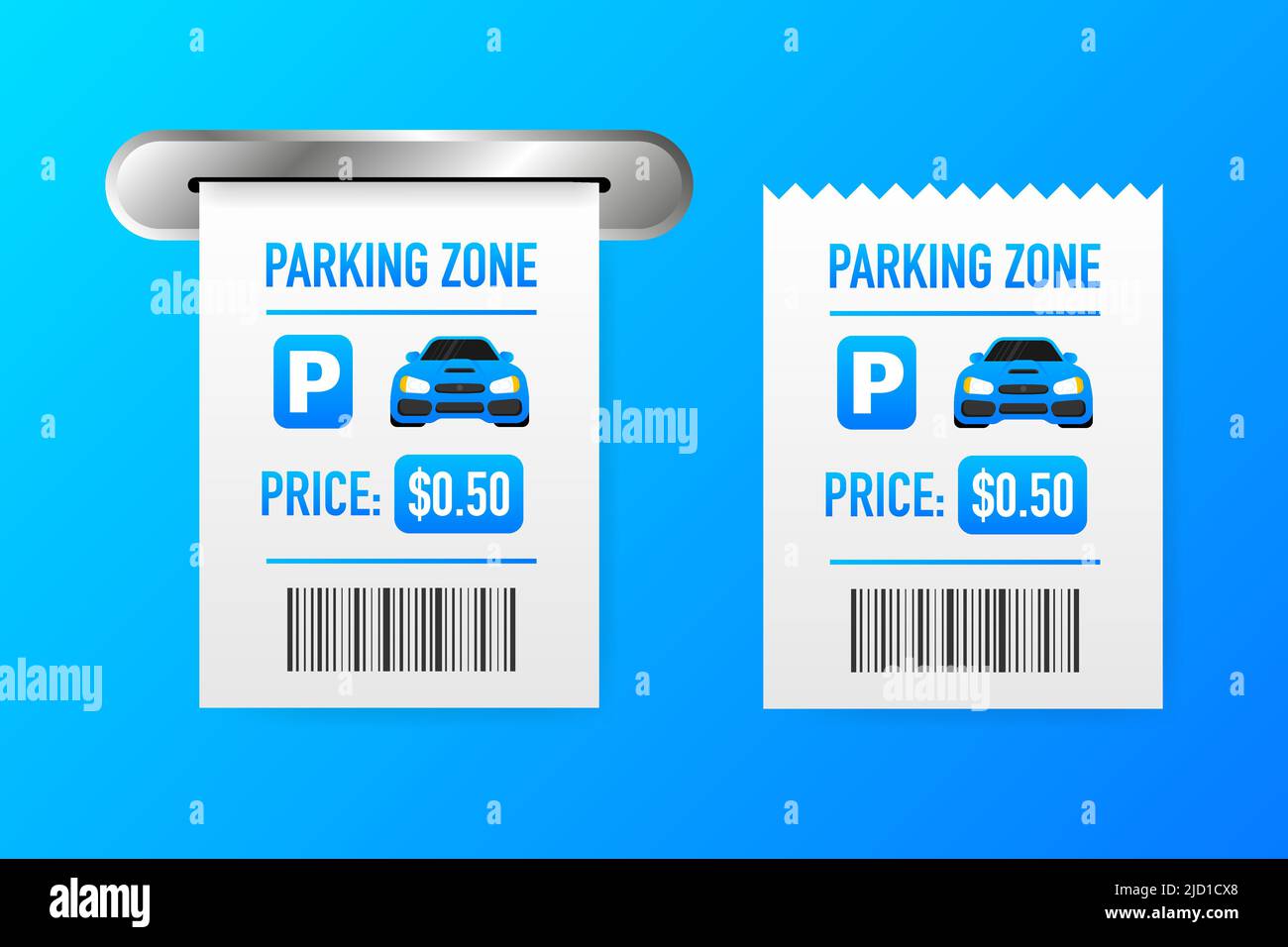 Vector concept. Card with parking zone bill for concept design. Vector ...