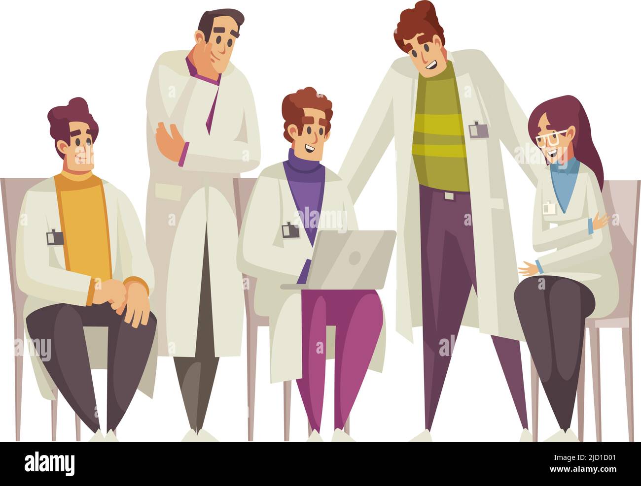 Male and female doctors have medical conference cartoon vector ...