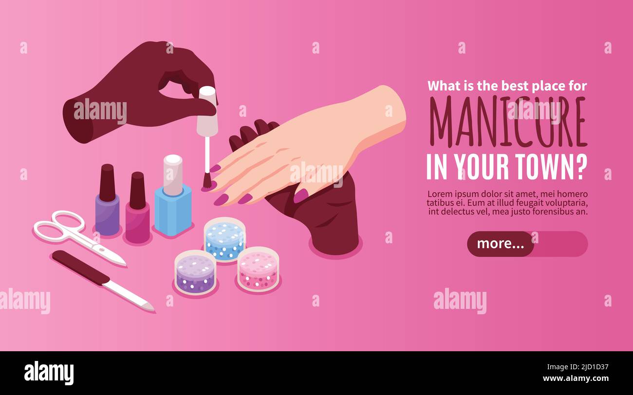 Manicure horizontal web banner with advertising of best beauty salon in ...