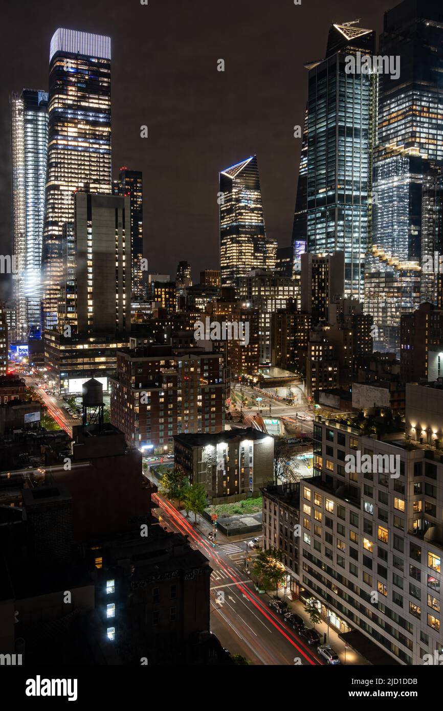 Night shot Hudson Yards, Manhattan, New York City, New York, USA Stock ...