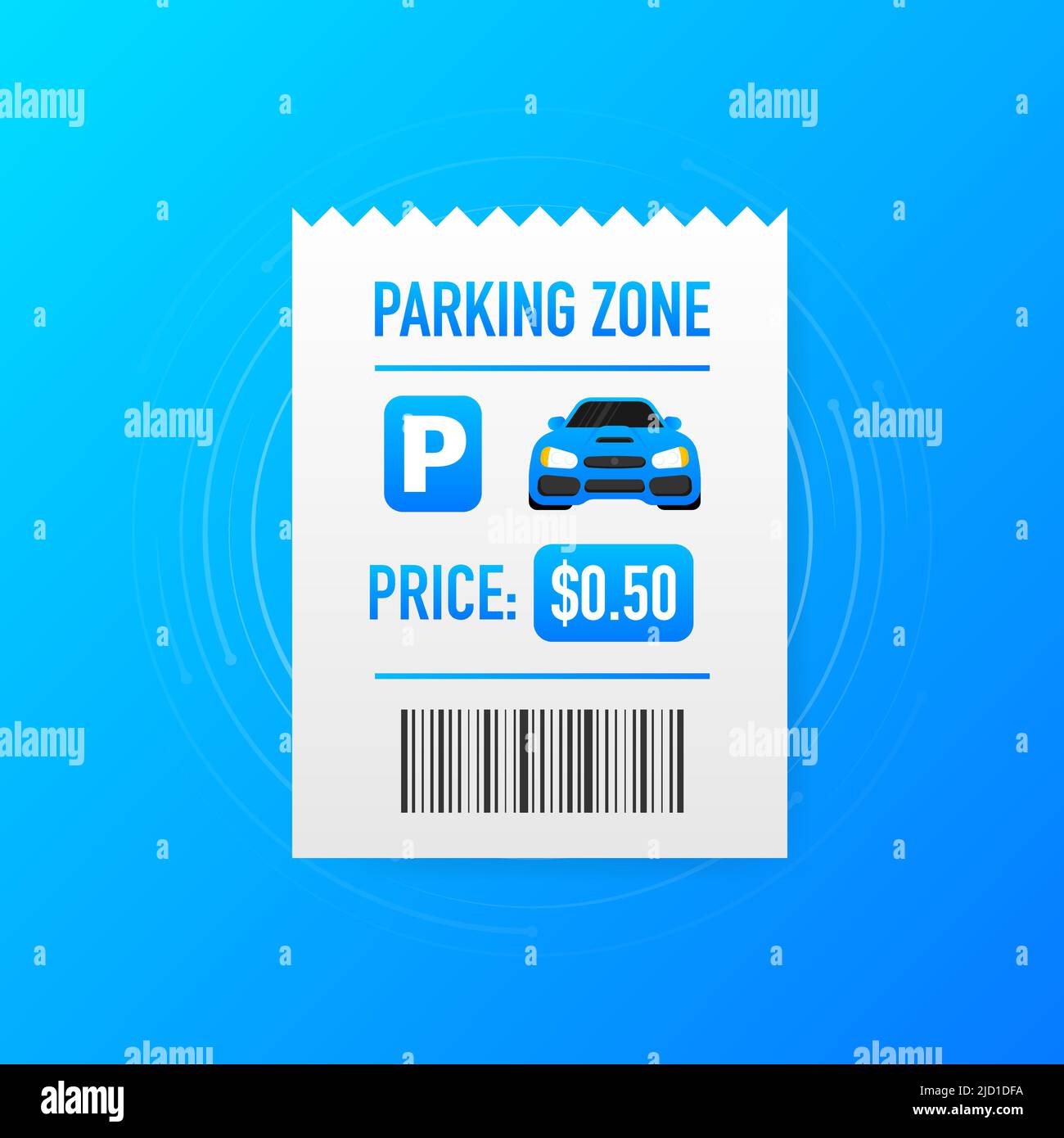 Vector concept. Card with parking zone bill for concept design. Vector ...