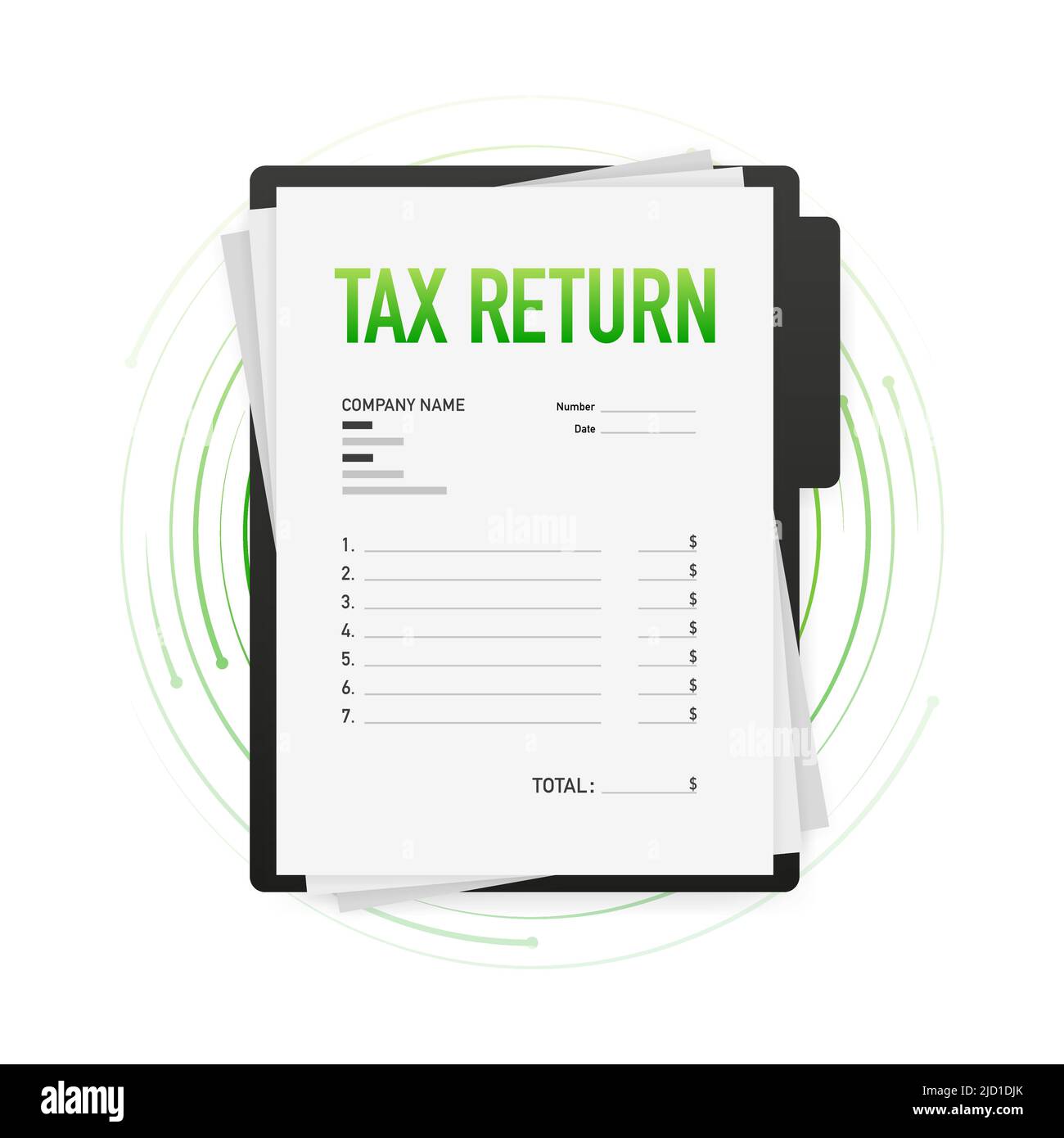 Tax return. Business financial investment. Accounting concept. Flat ...