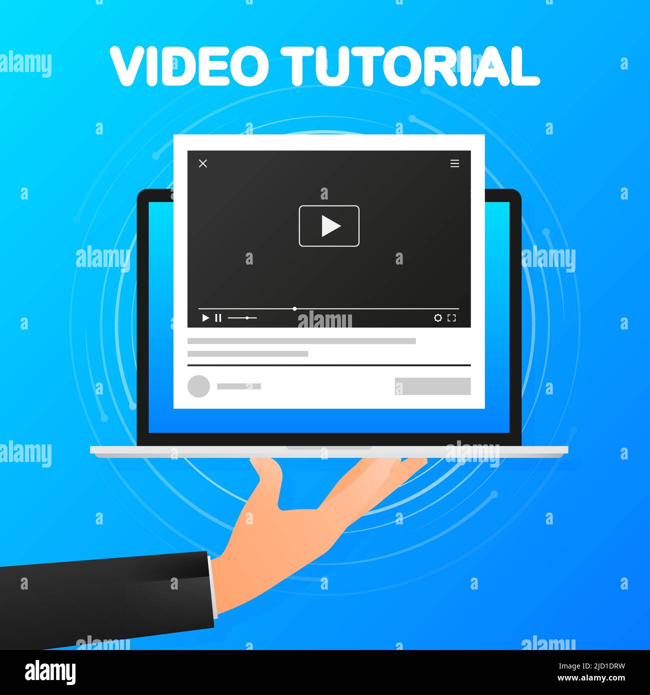 Live tutorial icon on white background. Video tutorial banner Stock ...