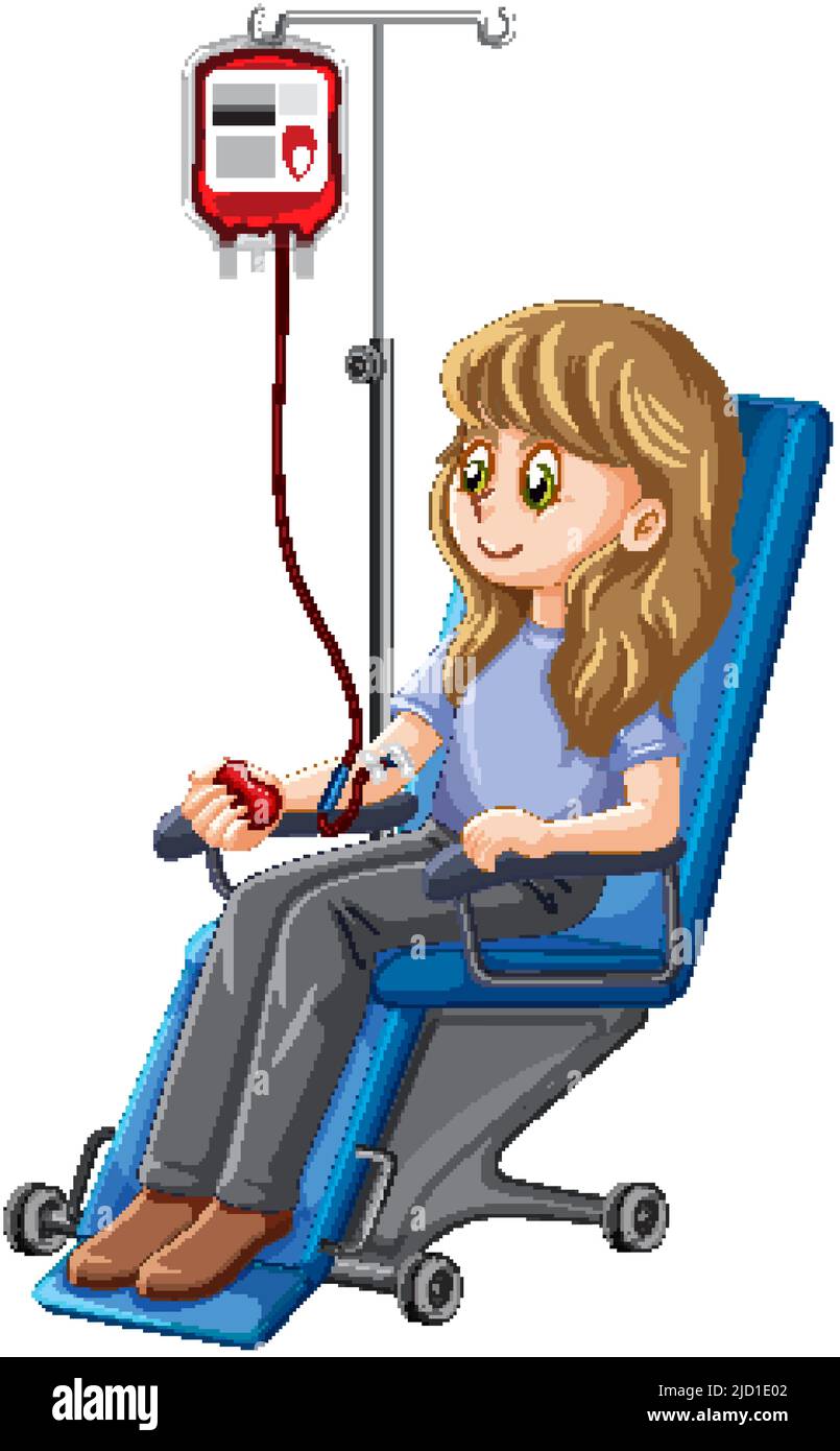 A woman donating blood illustration Stock Vector Image & Art - Alamy