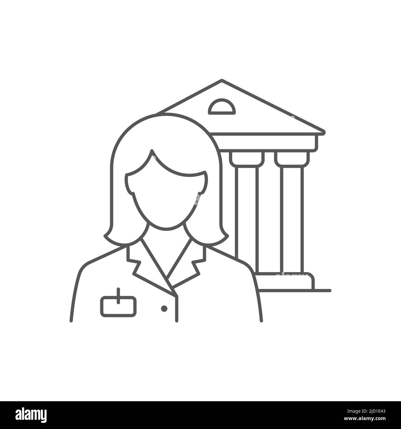 Museum curator outline icon on white background. Editable stroke ...