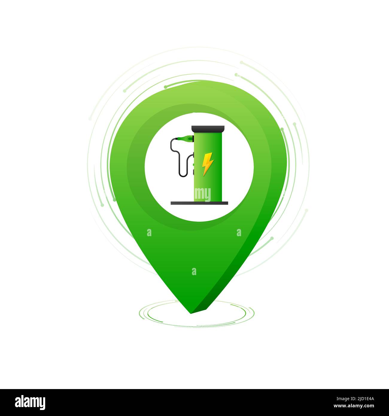 Pin charging in pin up style on green background. Alternative energy ...