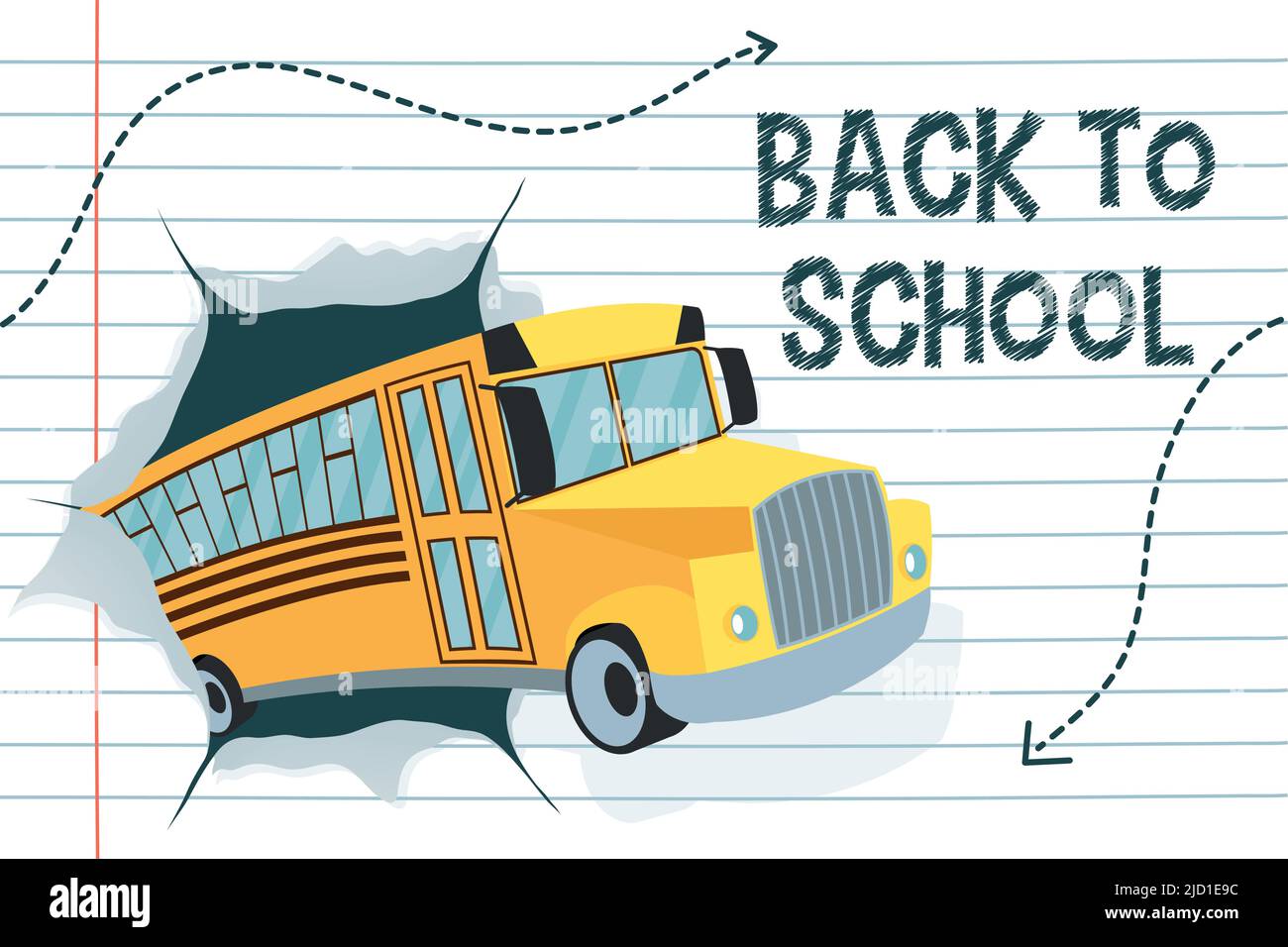 back to school lettering poster with bus Stock Vector Image & Art - Alamy