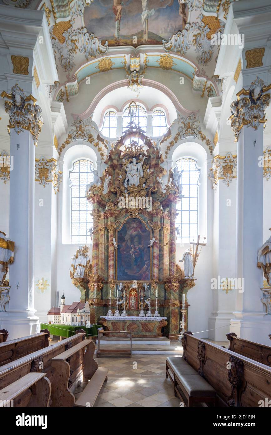 side altar, the Baroque Pilgrimage Church of Wies, Wieskirche, Bavaria ...