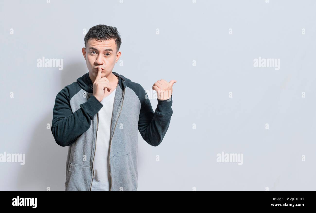 Person pointing to the side giving an offer isolated, people with ...