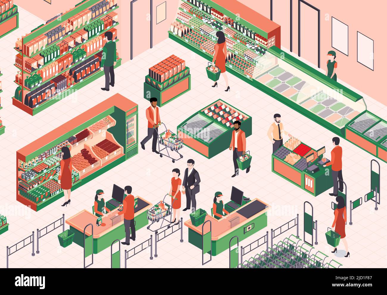 Self service department store Stock Vector Images - Alamy