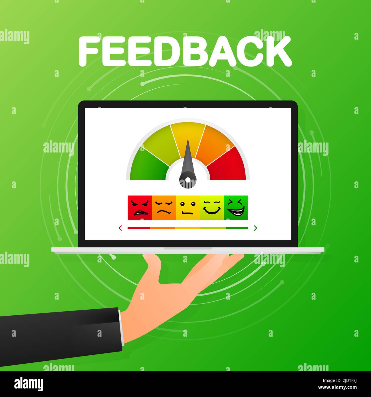 Feedback vector concept. Rank, level of satisfaction rating. Vector ...