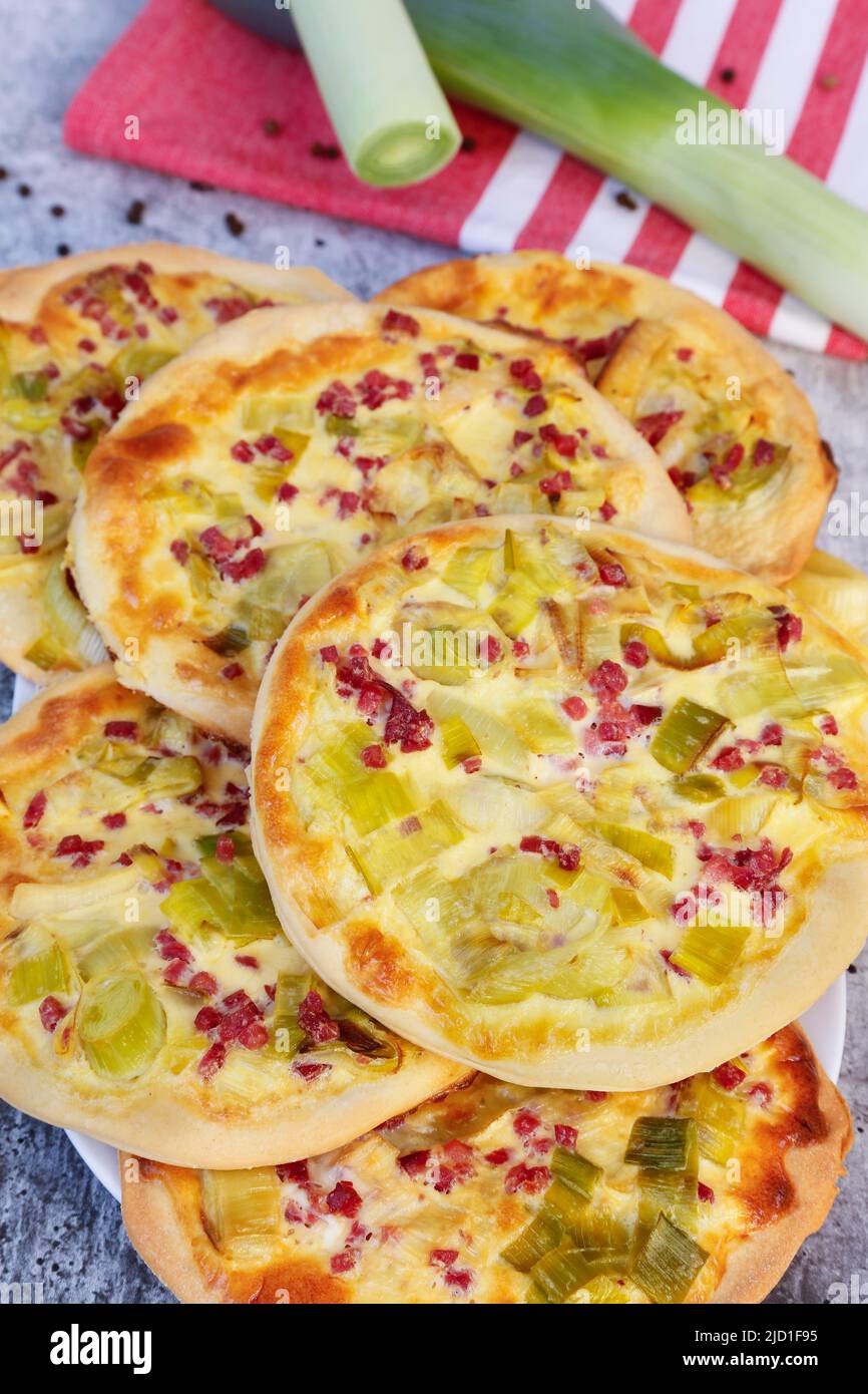 Swabian cuisine, Fellbach flacka with bacon, hearty pastry, Swabian ...