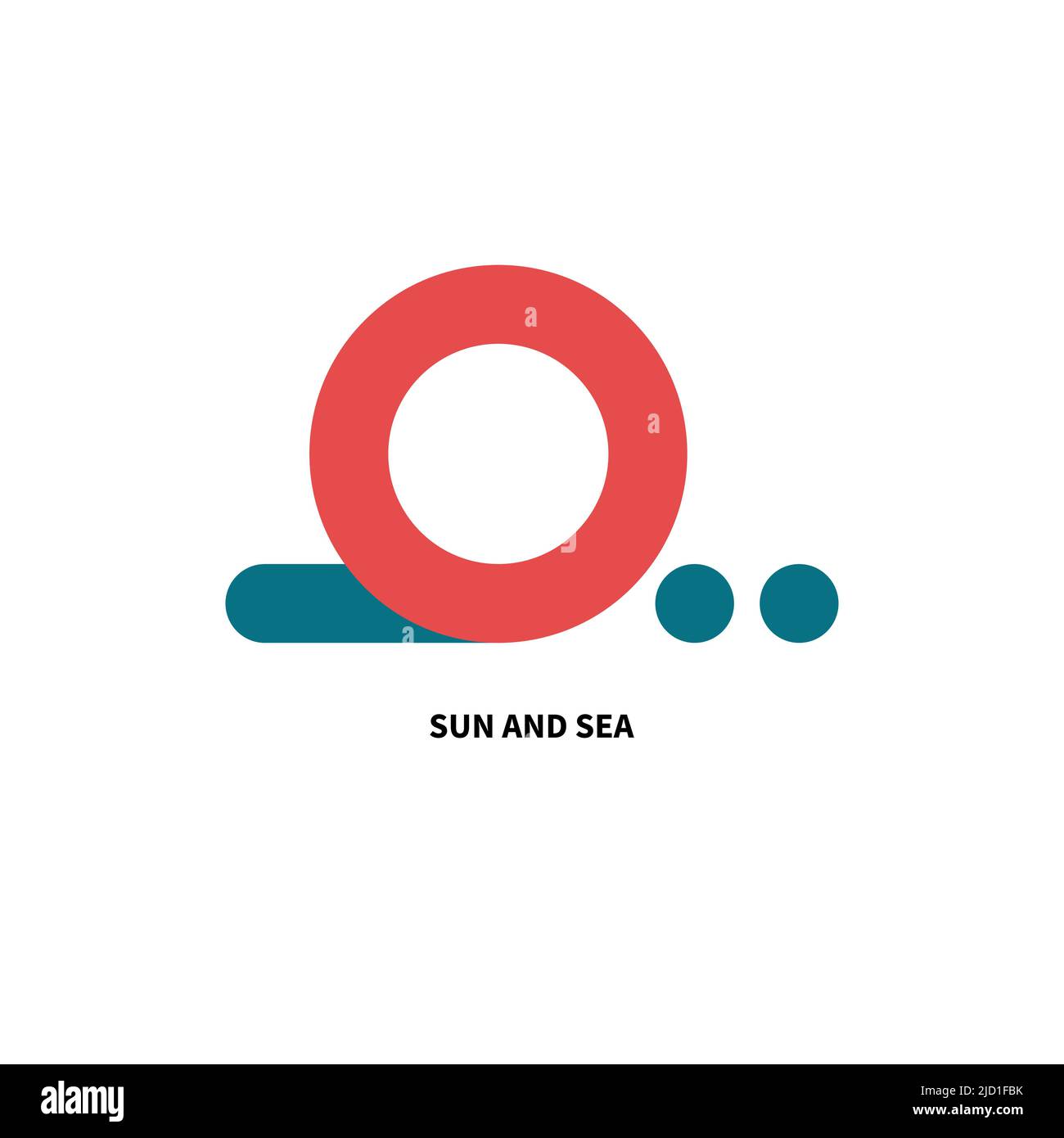 Summer linear simple pictogram of sun and sea Stock Vector Image & Art ...