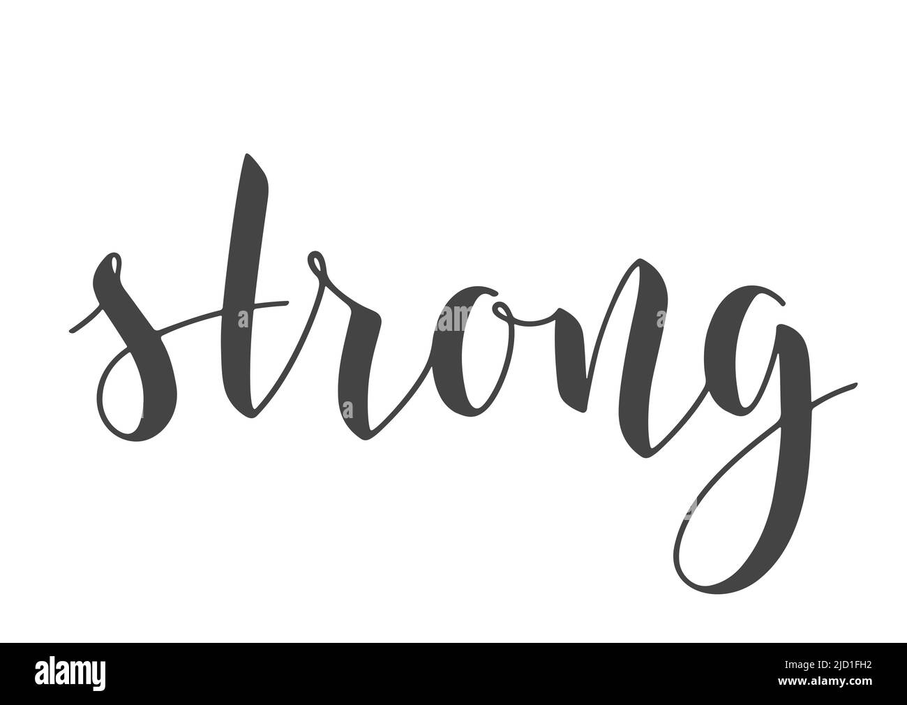 Handwritten Lettering of Strong. Template for Banner, Card, Label ...