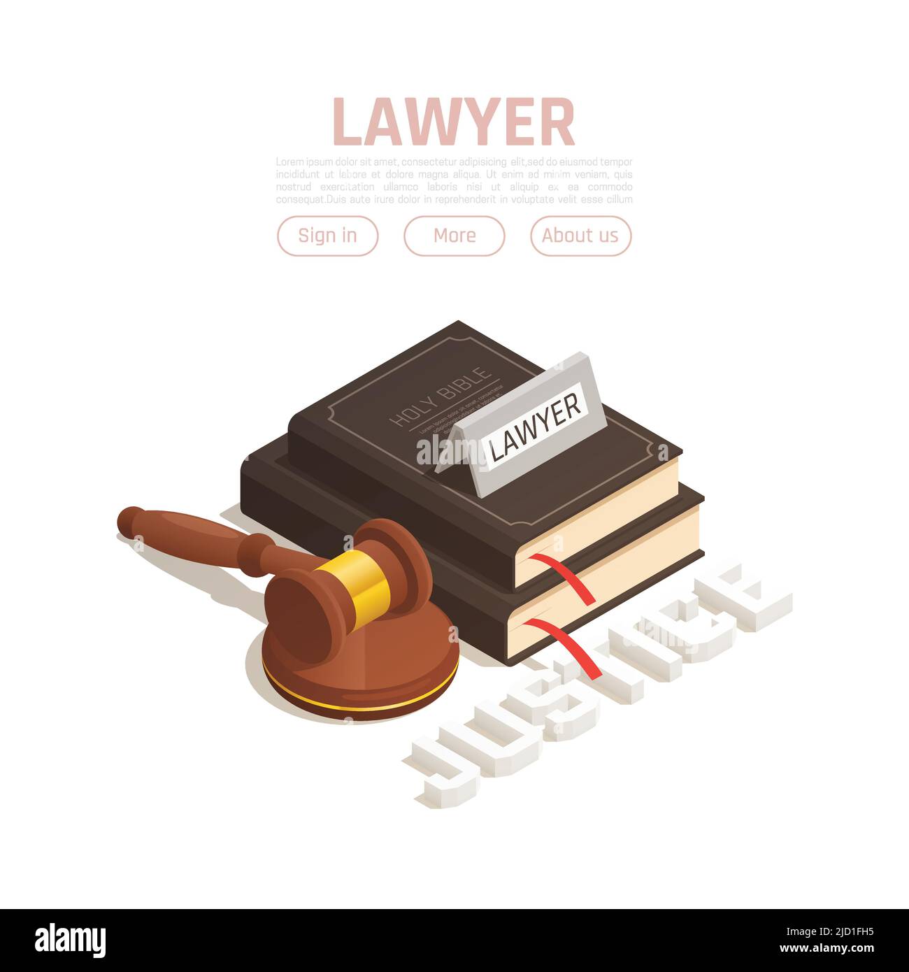 Law justice isometric composition with clickable buttons editable text ... Law justice isometric composition with clickable buttons editable text ...