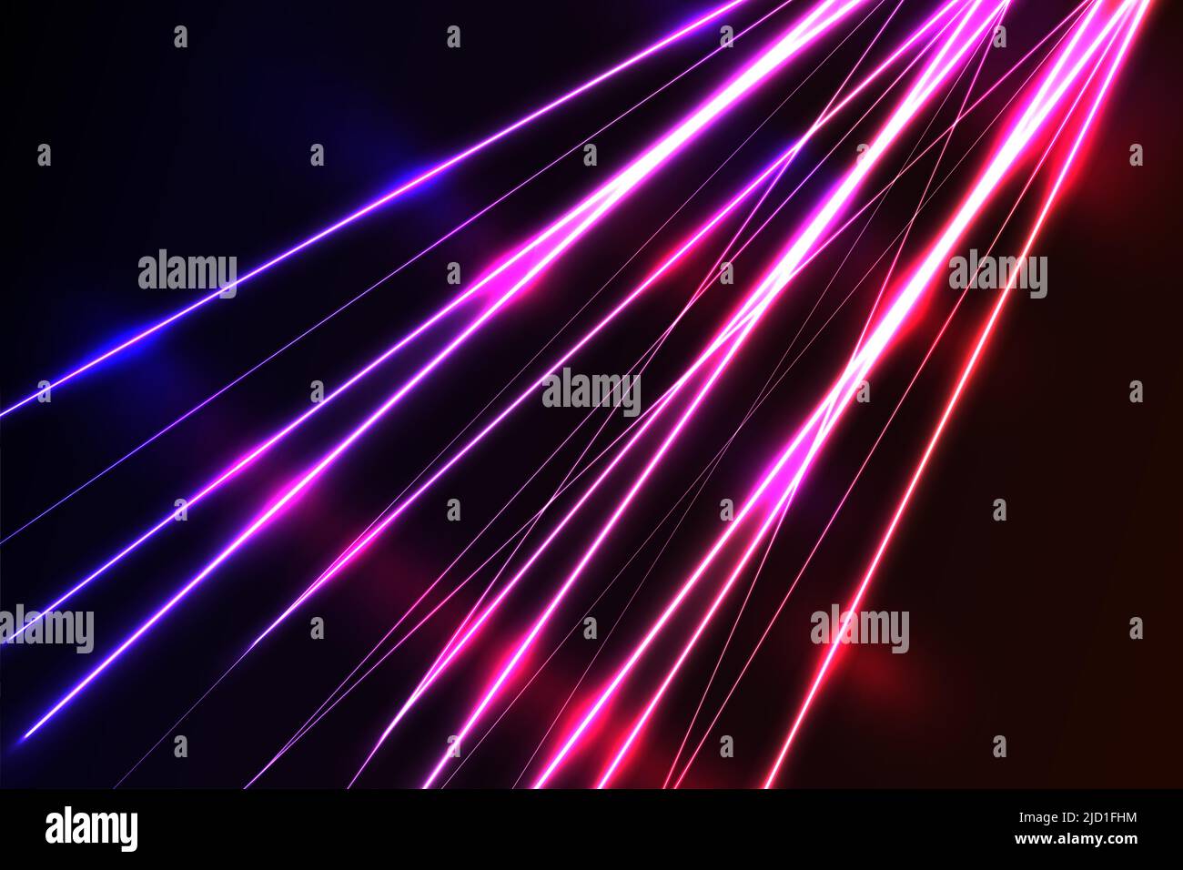Laser field.Intersecting glowing laser security beams on a dark ...
