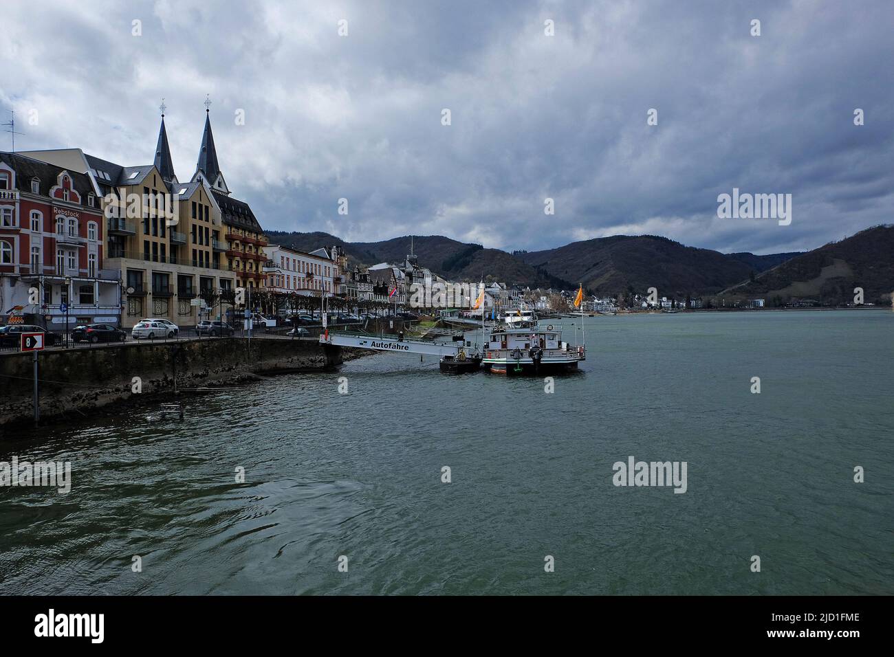 Exterior architecture design at Village scenery along Rhine River Day ...