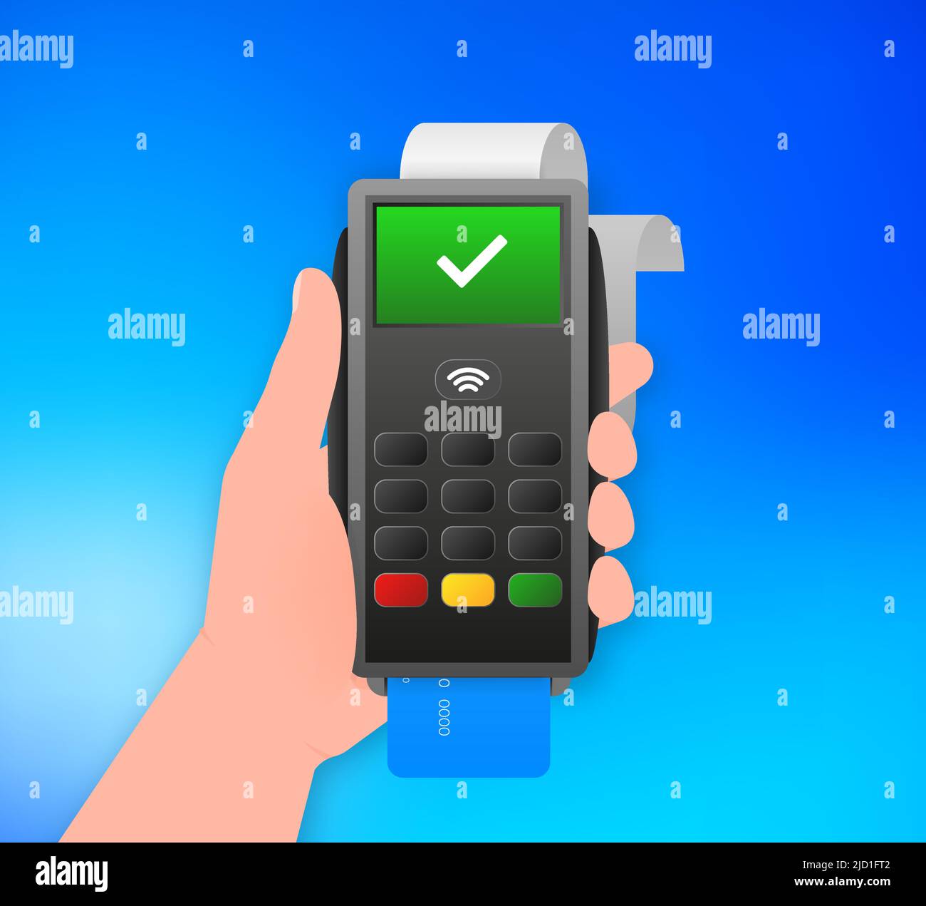 POS Terminal on a white background. Approved terminal operation Stock ...