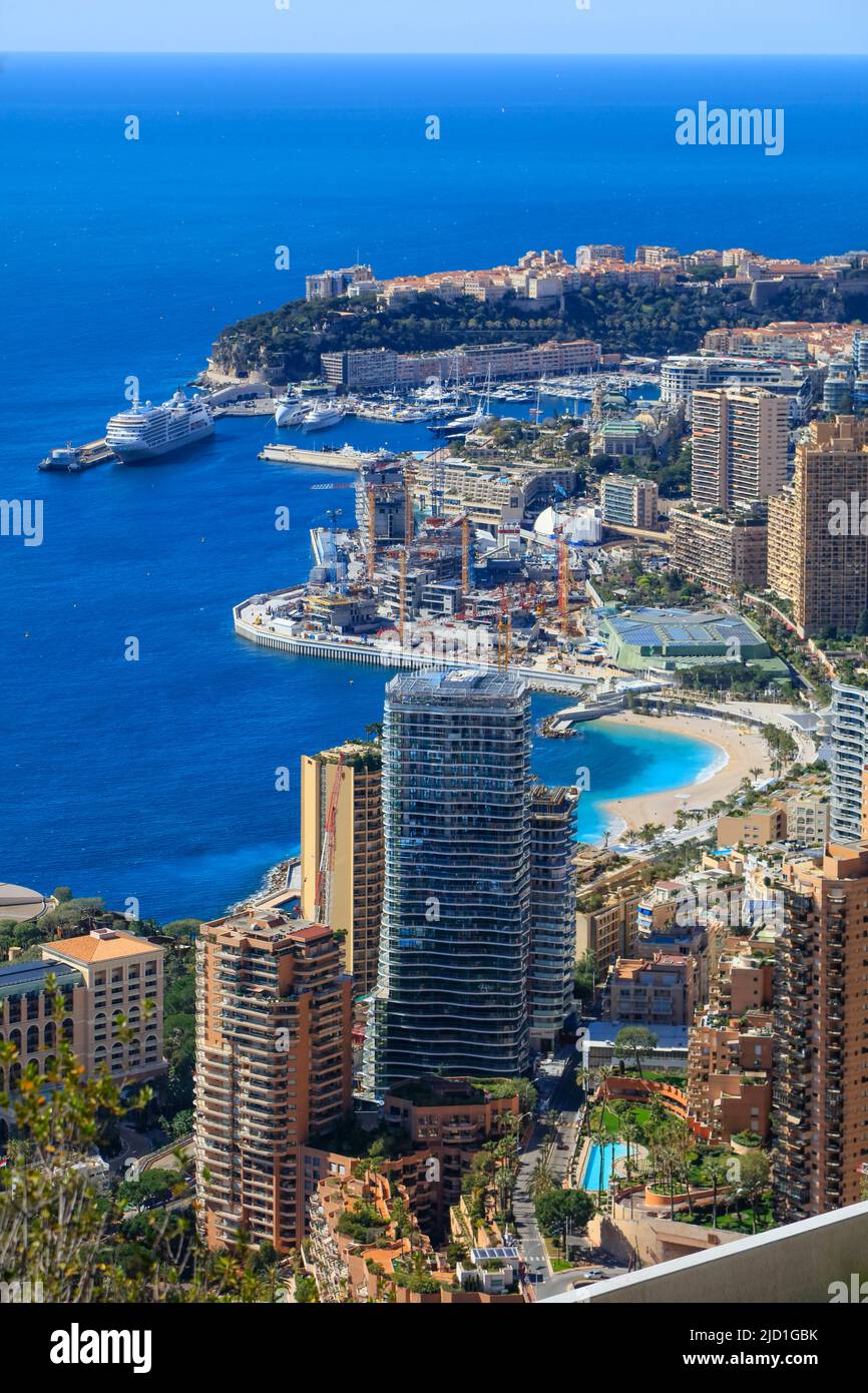 Principality of Monaco with in the centre large construction site of ...