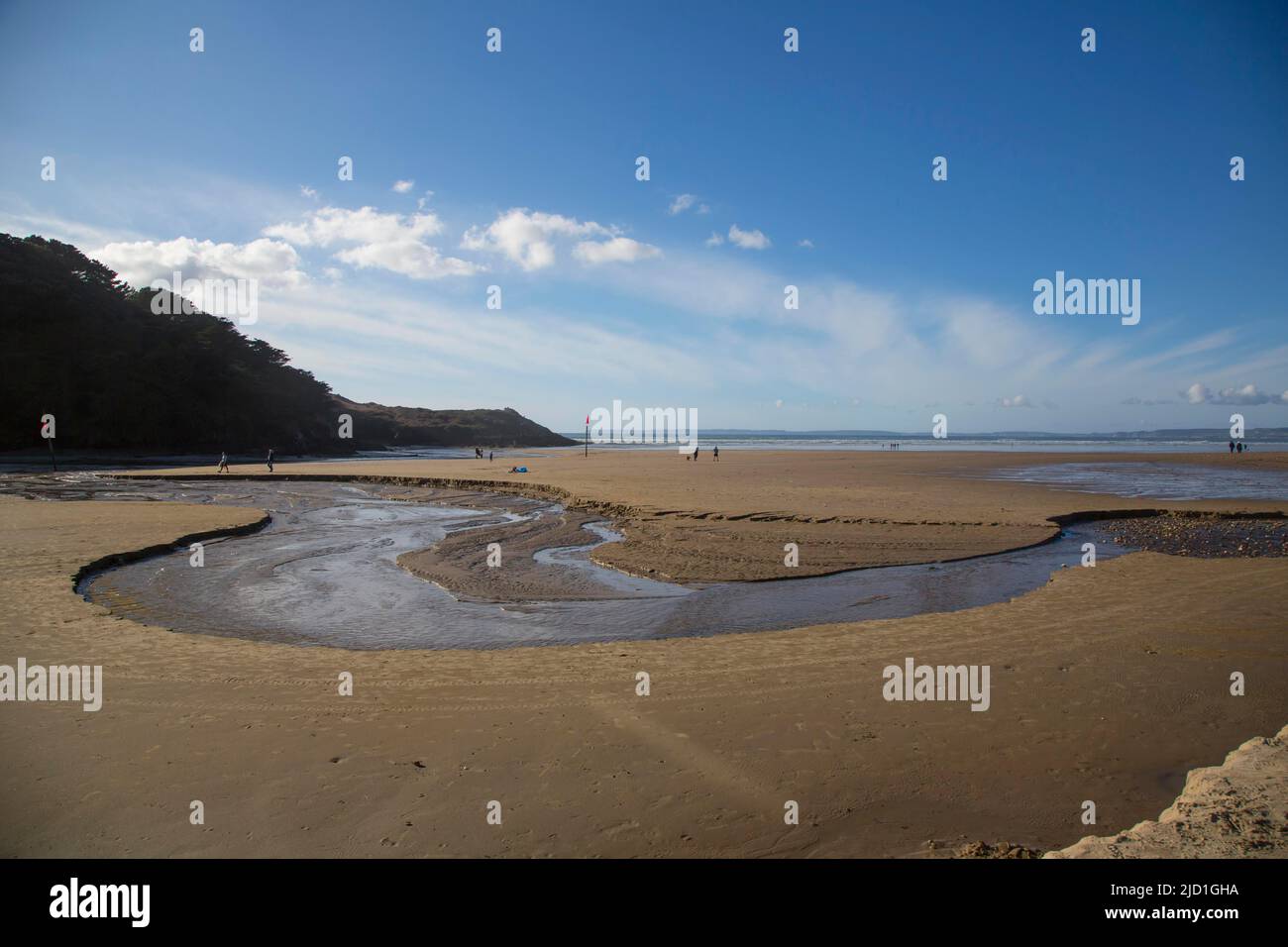 Sainte-Anne sandy beach in Douarnenez Bay, bordered to the north by the ...