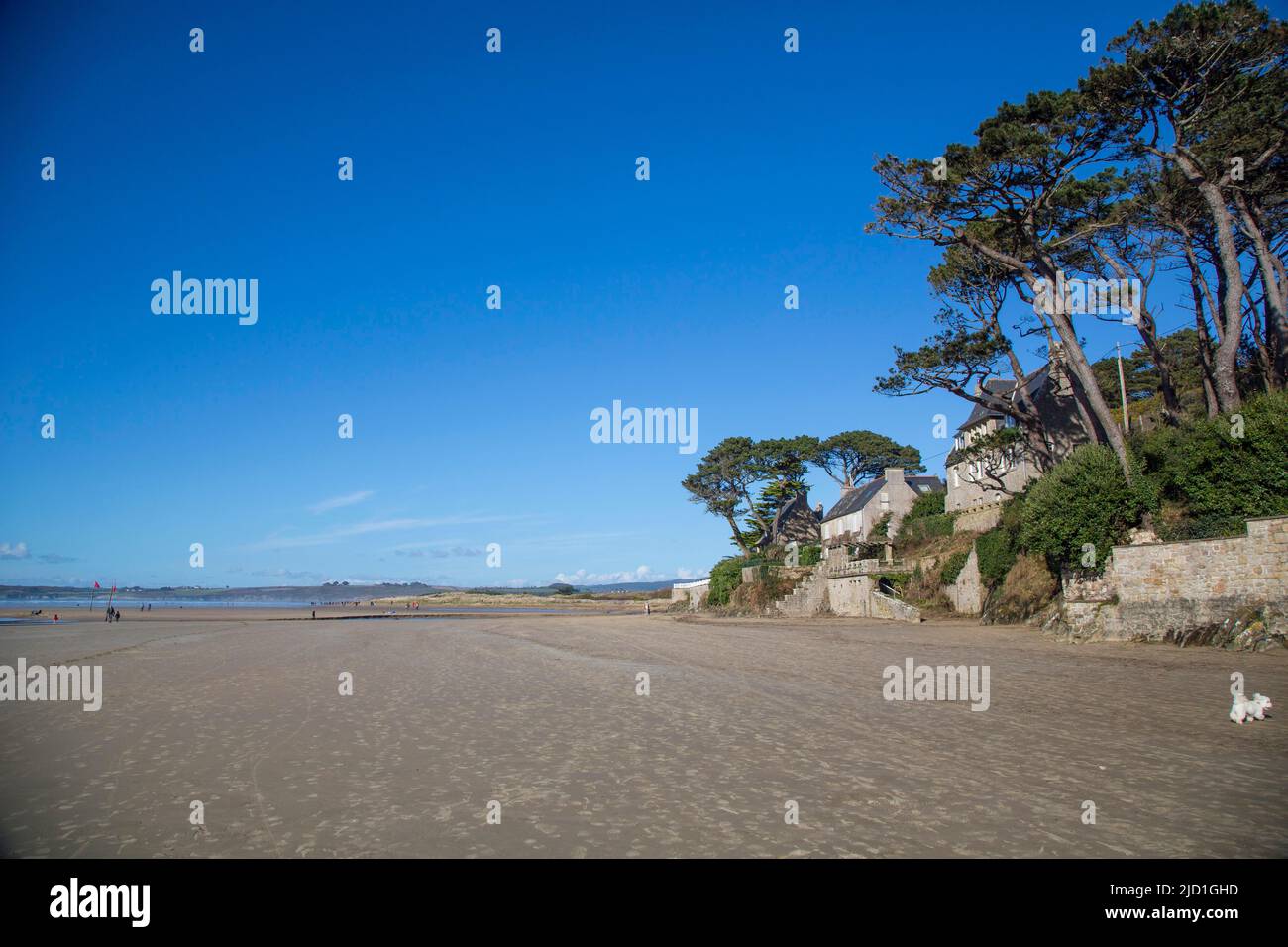 Sainte-Anne sandy beach in Douarnenez Bay, bordered to the north by the ...