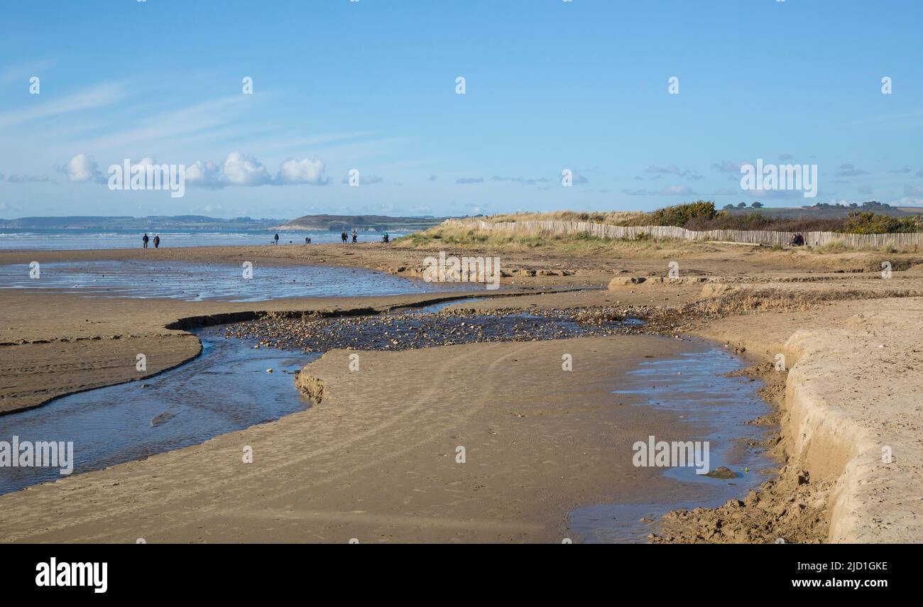 Sainte-Anne sandy beach in Douarnenez Bay, bordered to the north by the ...
