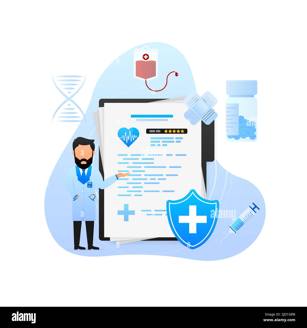 Medical insurance doctor.Illustration for concept design. Medical ...